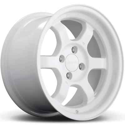 SET OF (4) 9SIX9 SIX-1 DEEP WHEELS 15X8 4X100 +20 WHITE TE STYLE CIVIC ...