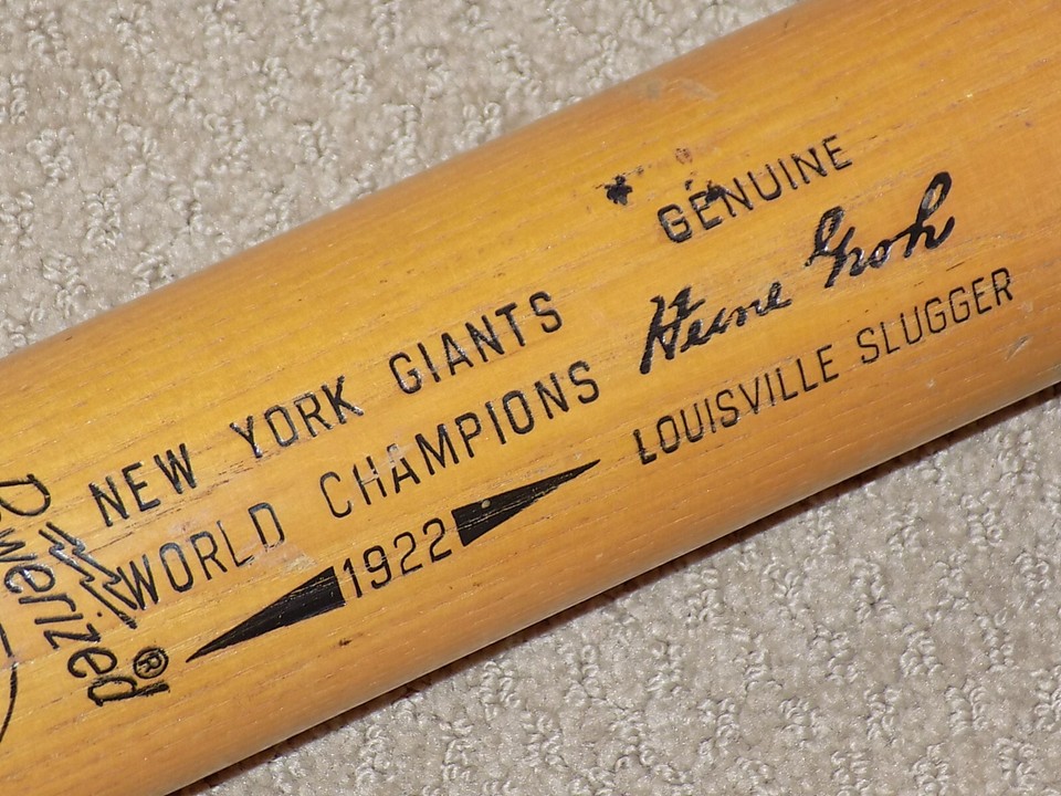 Heinie Groh H&B 1922 World Series Game Bat New York Giants Cincinnati ...