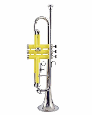 ELEGANT DELUXE TRUMPET YELLOW NICKEL PLATED STUDENT Bb PITCH TRUMPET ...