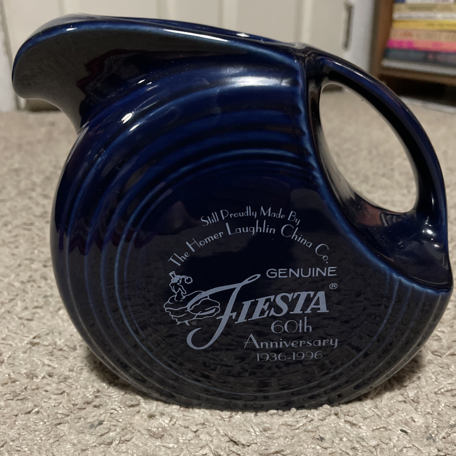 Fiesta Cobalt Blue 60th Anniversary 67 1/4 Oz Large Disk Pitcher | eBay