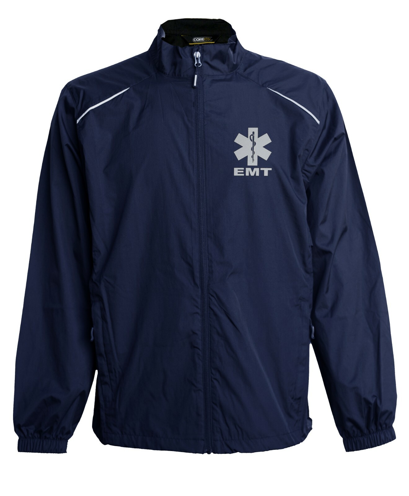 EMT Navy windbreaker, REFLECTIVE logo, zip-up jacket, First Responder ...
