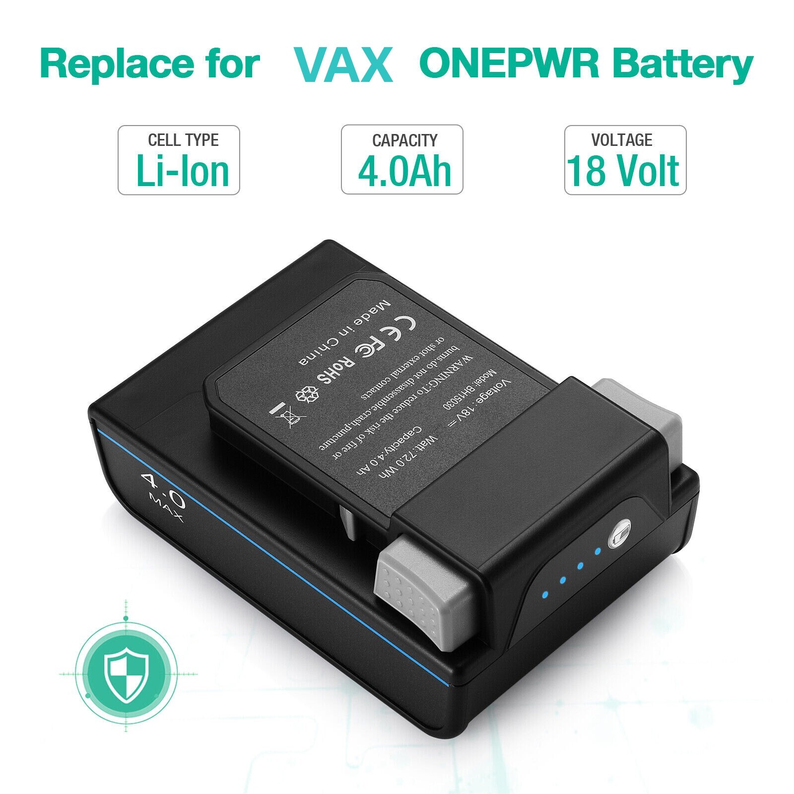 For VAX ONEPWR Lithium Ion Battery 18V 4000mAh MAX BH25040 BH15030 ...