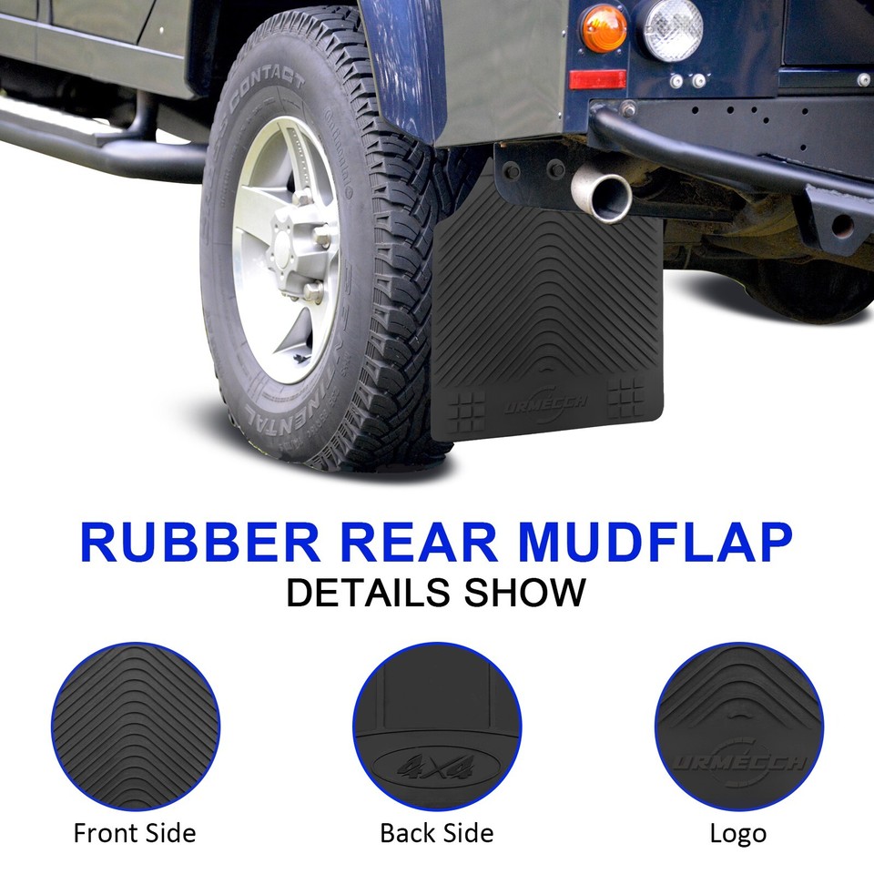 2PC MUDFLAP FOR Land Rover Defender 110 LEFT & RIGHT REAR MUD FLAPS AND ...