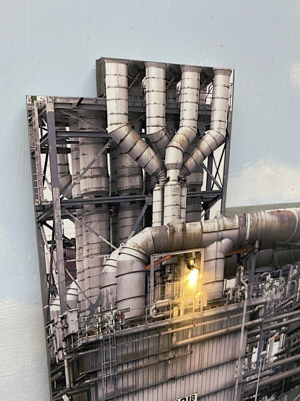 HO Scale OIL REFINERY Flat / Front 3D Background w/LED, Tank Field ...