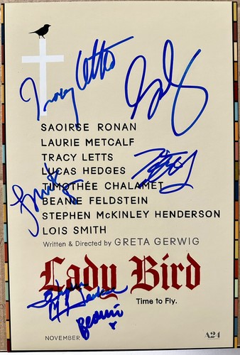 LADY BIRD CAST SIGNED POSTER PHOTO 8X12 TIMOTHEE CHALAMET AUTOGRAPH ...