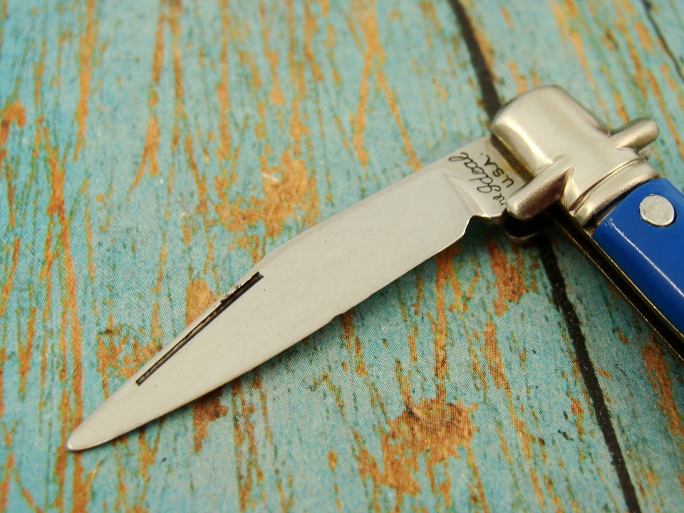 VINTAGE IDEAL USA BLUE MINI FISHTAIL JACK FOLDING POCKET KNIFE FOB ...