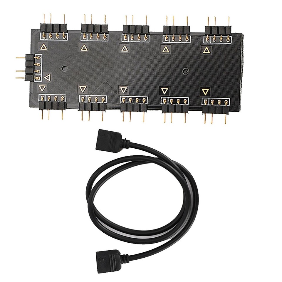 Computer 10-Channel RGB Hub PC MOD Motherboard RGB Fan Extension Cable ...