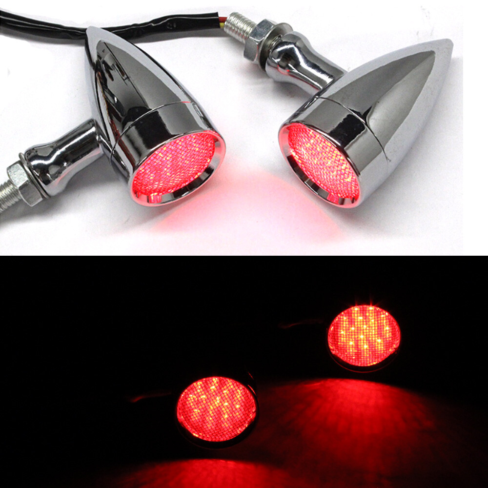 Chrome Motorcycle LED Bullet Turn Signals Lights for Honda Shadow 1100 ...