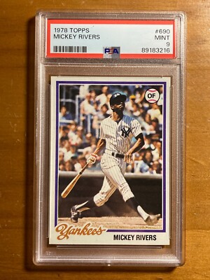 1978 Topps Mickey Rivers #690 PSA 9 MINT Yankees | eBay