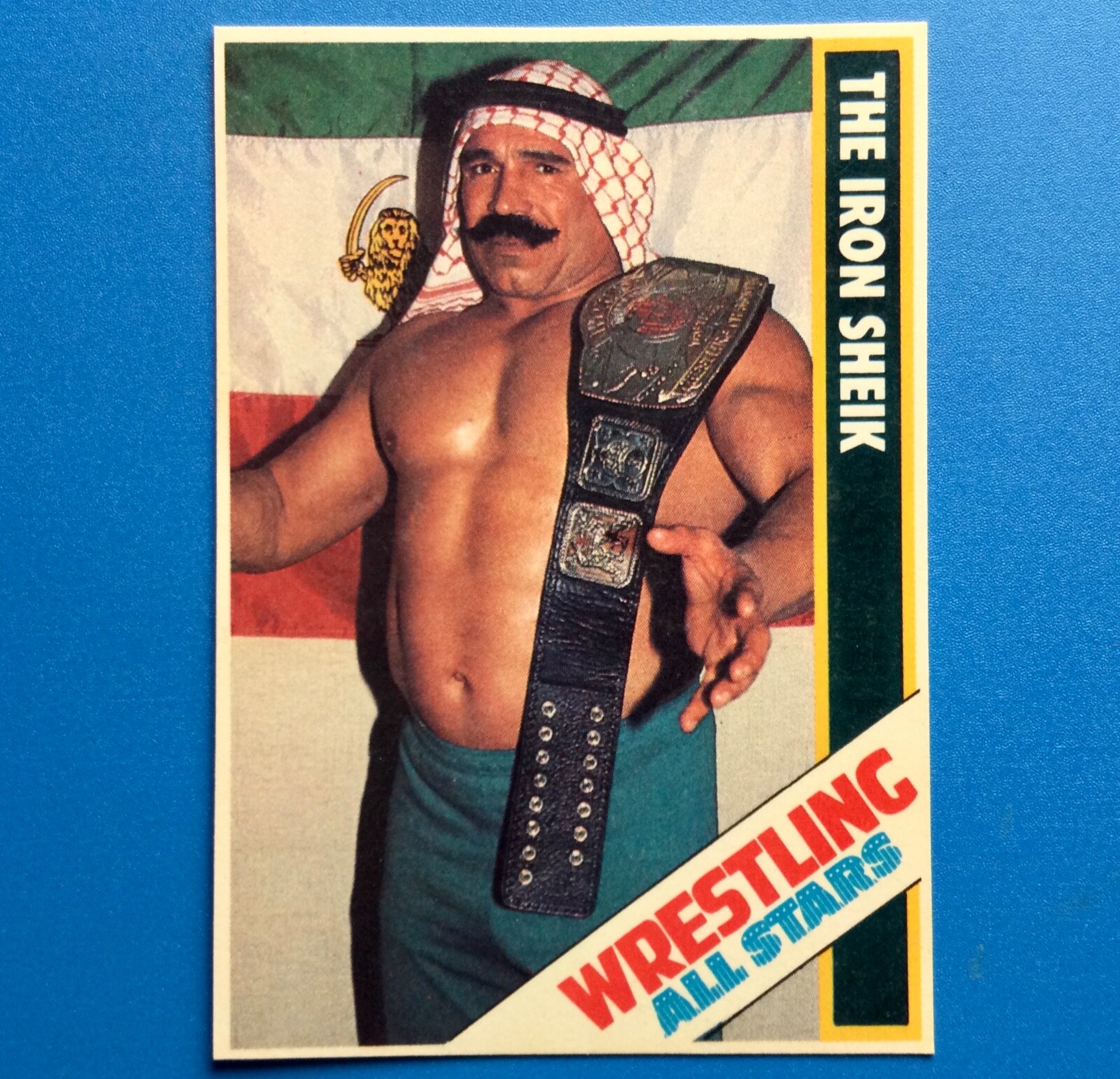 🔹 1985 WRESTLING ALL-STARS MAGAZINE #5 THE IRON SHEIK - HAND CUT CARD ...