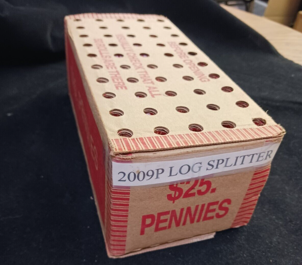 2009-P OBW BU Roll of Lincoln- Log Splitter-Penny Coins- from fresh cut ...