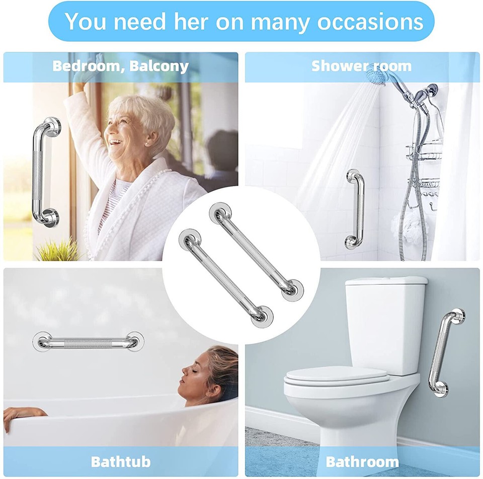 Safety Grab Bar Bathroom Support Handle Bath Shower Toilet Hand Rail ...