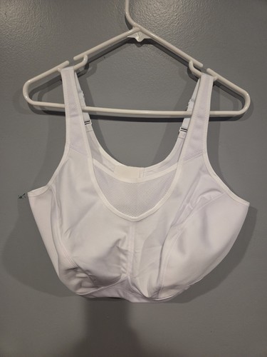 GLAMORISE 46F White Sport No-Bounce Cami Soft Cup Sports Bra Style 1066 ...