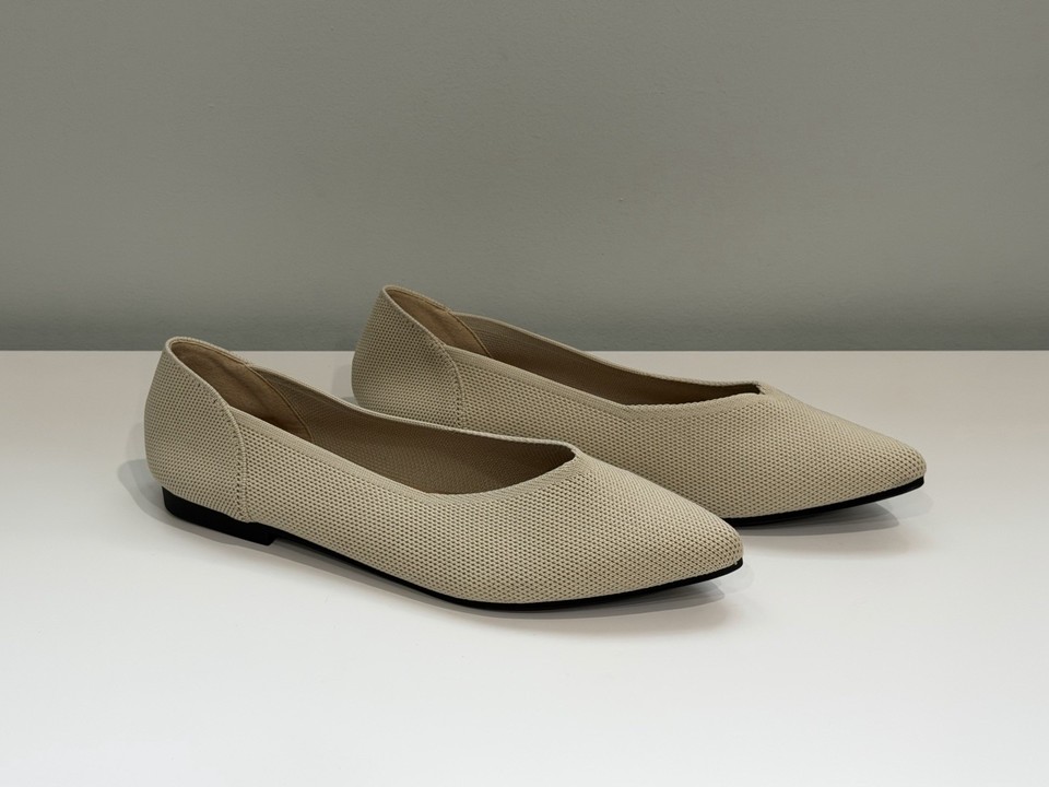 Semwiss Minimalist Knit Washable Ballet Flats Pointed Toe Neutral Work ...