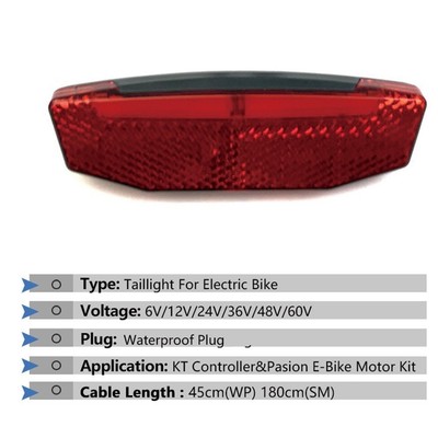 Tail Light Rear Light Cycling 6V-60V E-Scooter Kit 45CM LED Tail Light ...