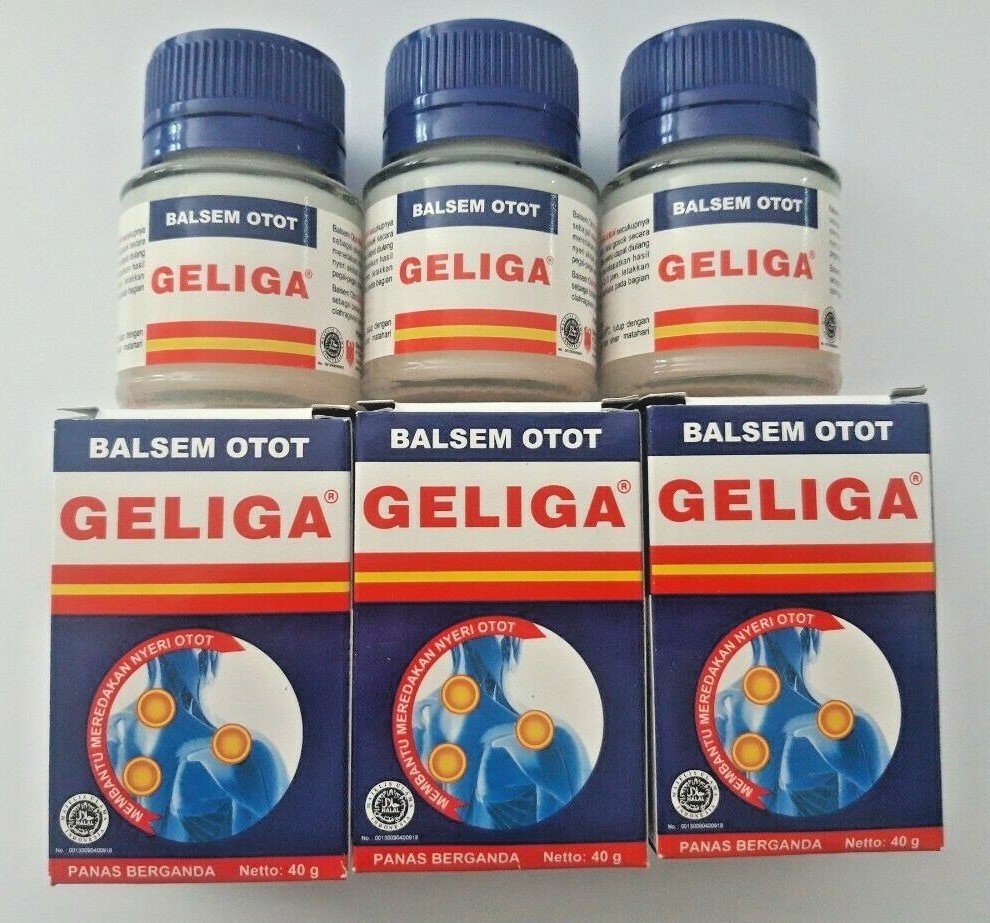 3x Geliga muscular Balm Balsem Otot Geliga 40g Muscle Pain Relief US ...