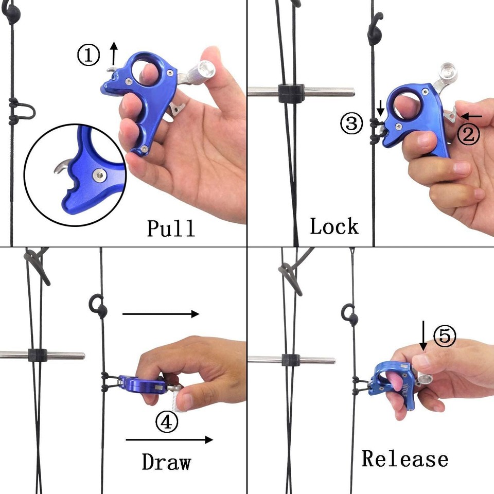 Archery Bow Release Aids 3 Fingers for Compound Bow Thumb Release ...