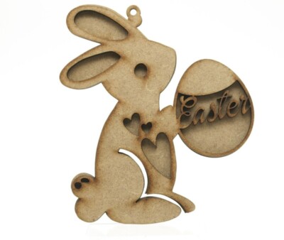 MDF Easter Rabbit Craft Blank Craft Shape 140mm | eBay UK