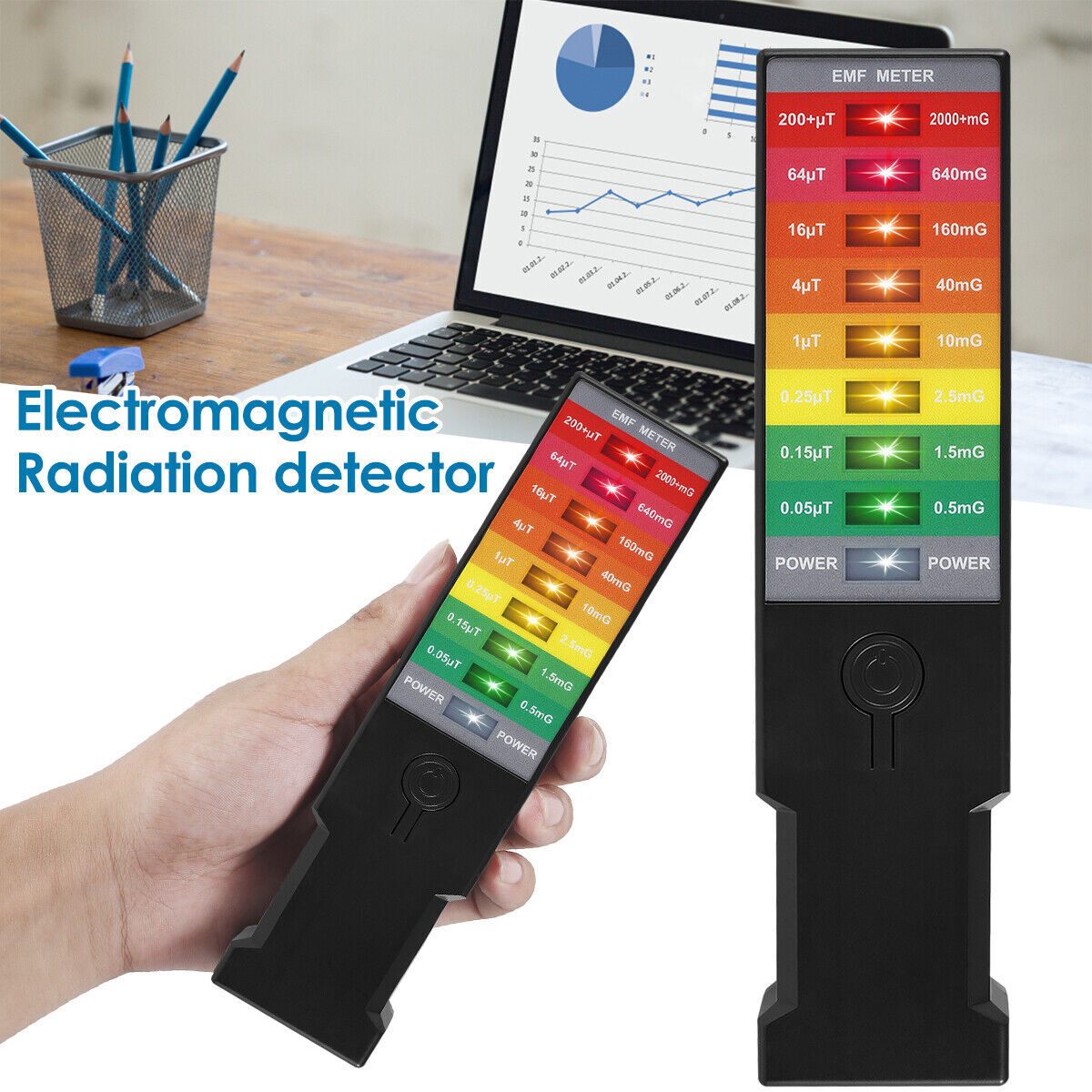 Electromagnetic Radiation Detector Handheld EMF Reader EMF Meter Tester ...