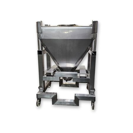 Surplus GEI Gallay 10 CU/FT Stainless Steel Powder Hopper IBC Portable ...