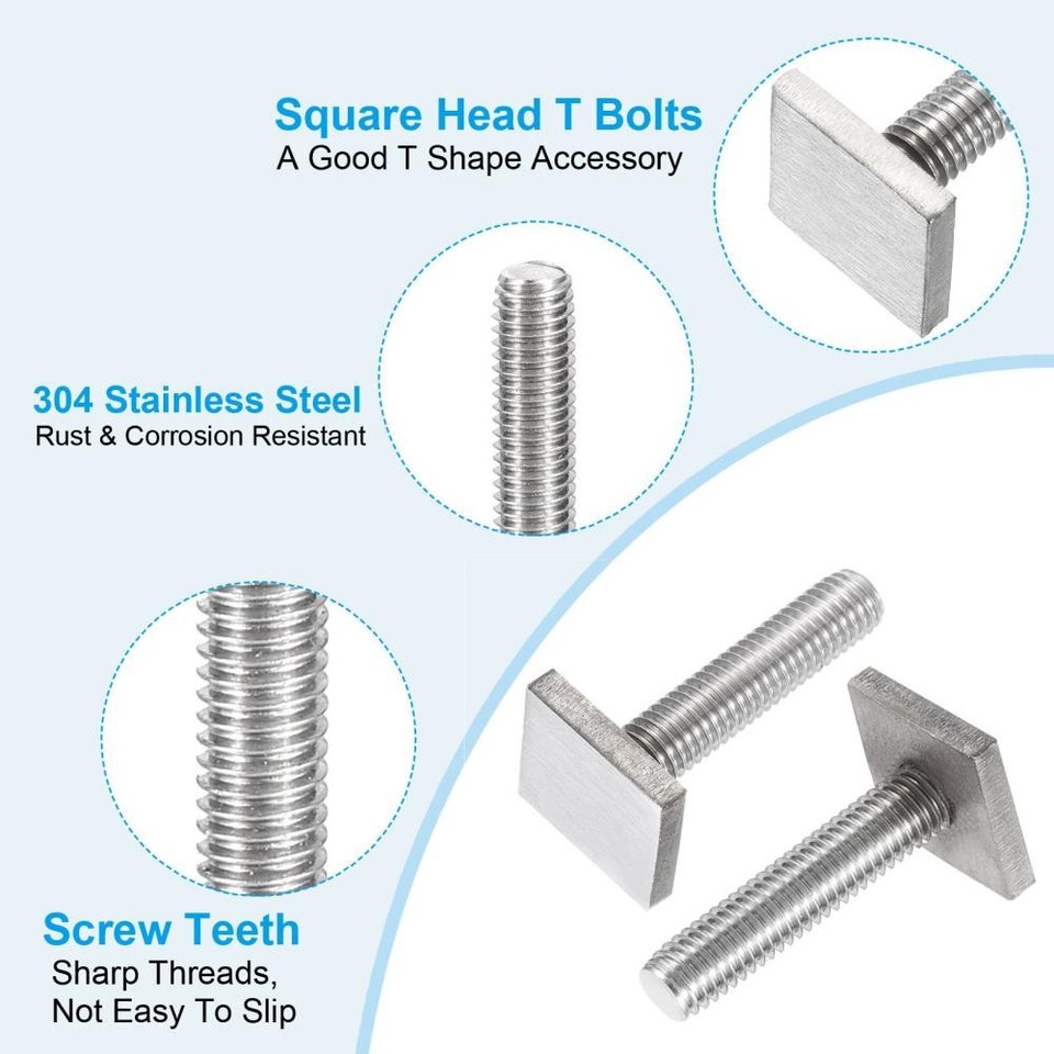 12 Set T Slot Bolts M8 x 35mm Square Head T Bolts for Roof Rack ∌ | eBay