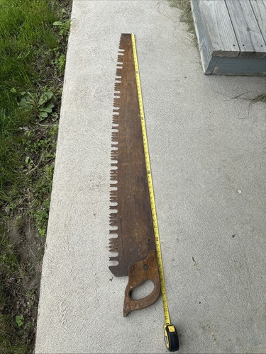 Antique One Man 52” Cross Cut Saw, Wood Handel. Used By Ancestors To ...