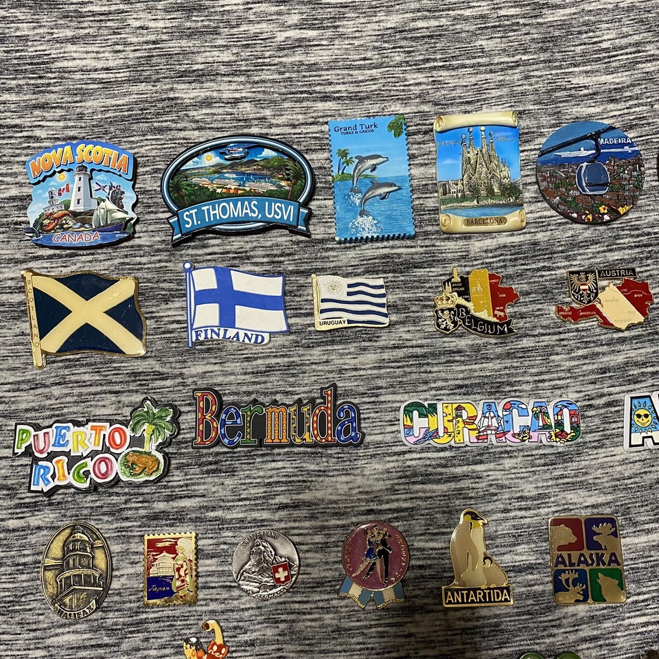 Lot Of 60 Collectible Refrigerator Magnets Different Countries ...