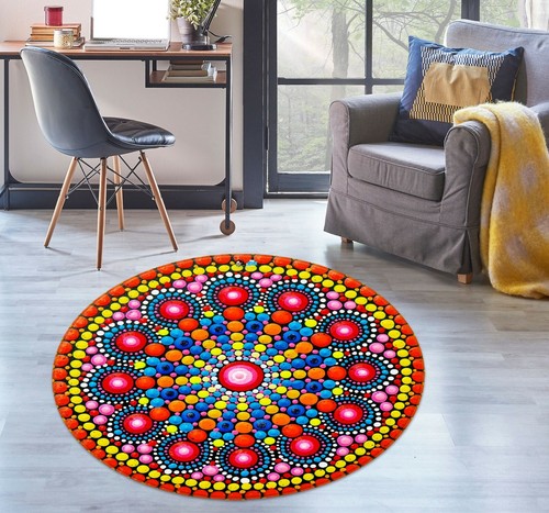3D Color Circular Pattern NAO4705 Game Rug Mat Elegant Photo Carpet Mat ...