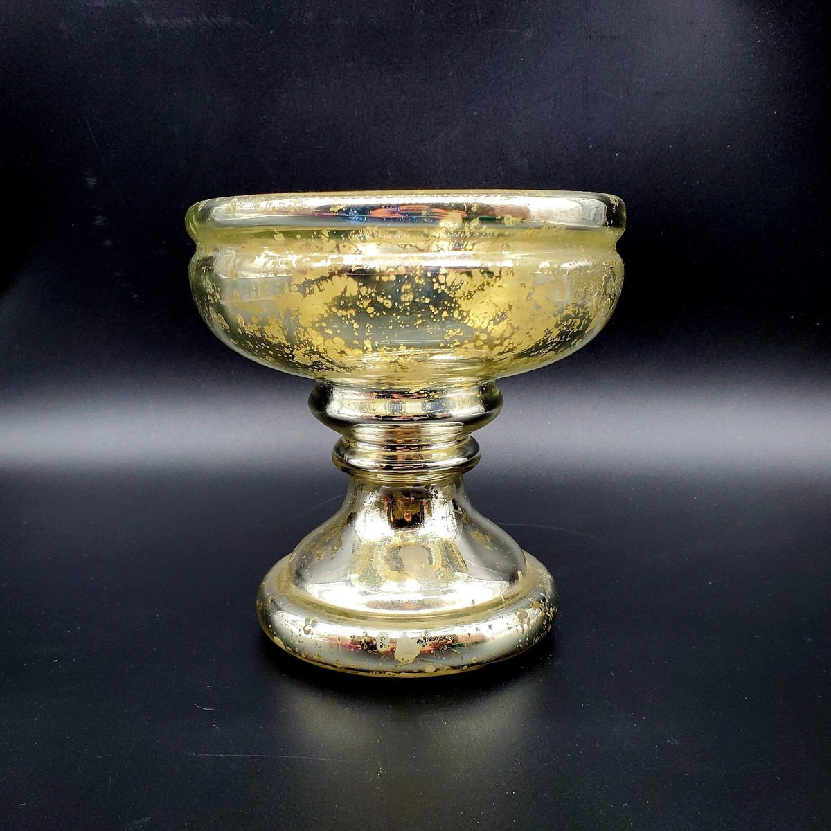 Mercury Glass Pedestal Bowl