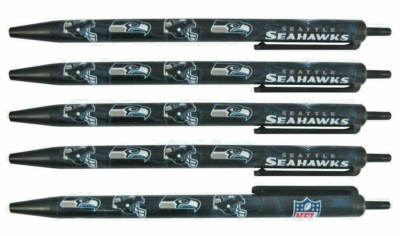 Seattle Seahawks NFL Click Pens Style 5 Pack Black Ink | eBay