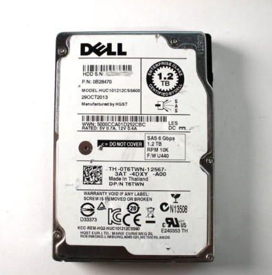 Dell HUC101212CSS600 0B28470 1.2TB 2.5" 6Gb/s 10K RPM SAS Hard Drive DP ...