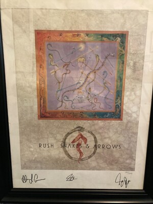 RUSH Snakes & Arrows Tour Lithograph Signed by ALL 3 Members, Low #162/ ...