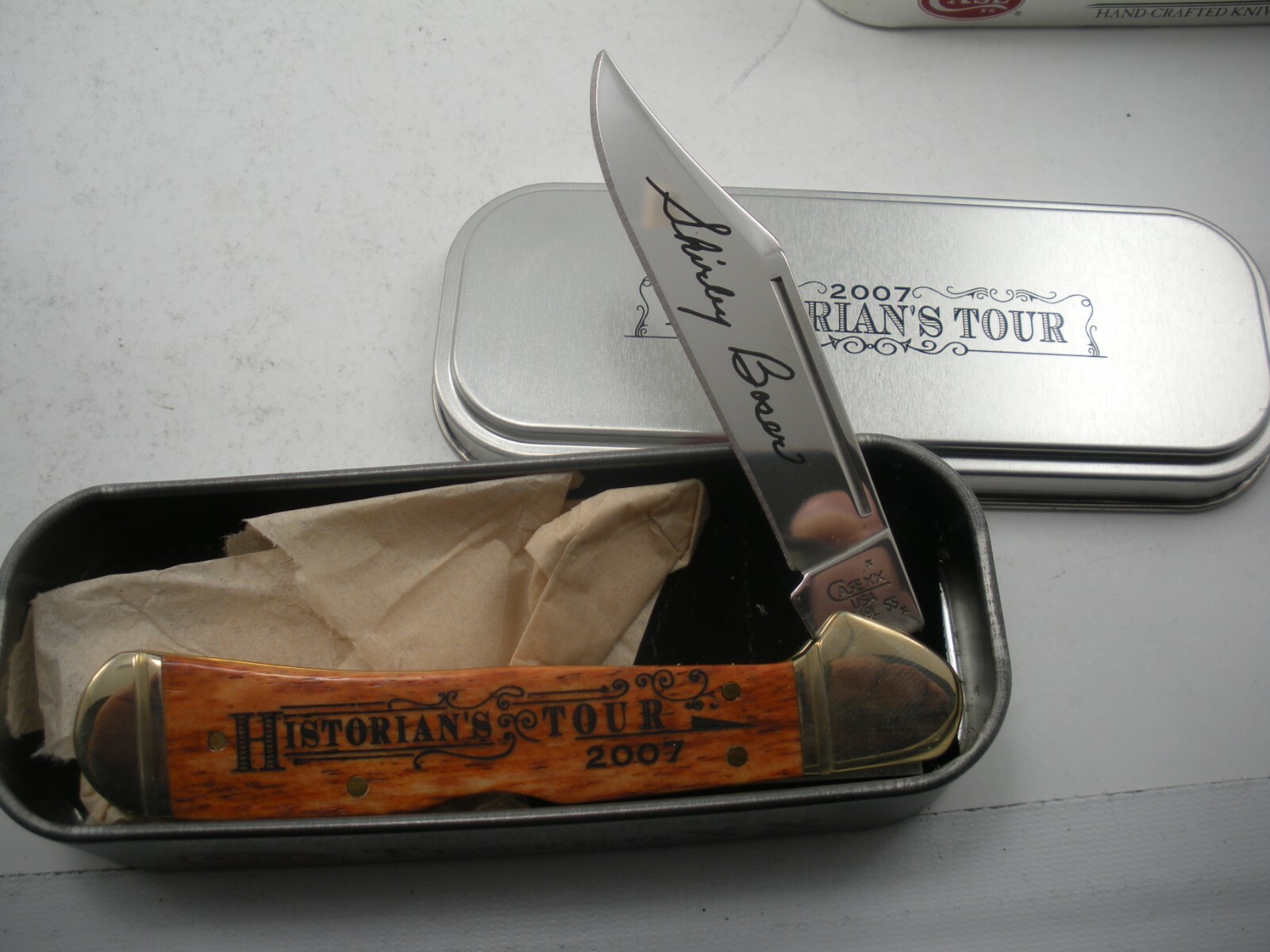 RARE LIMITED CASE CHESTNUT LARGE COPPERLOCK KNIFE NEVER USED IN BOX ...