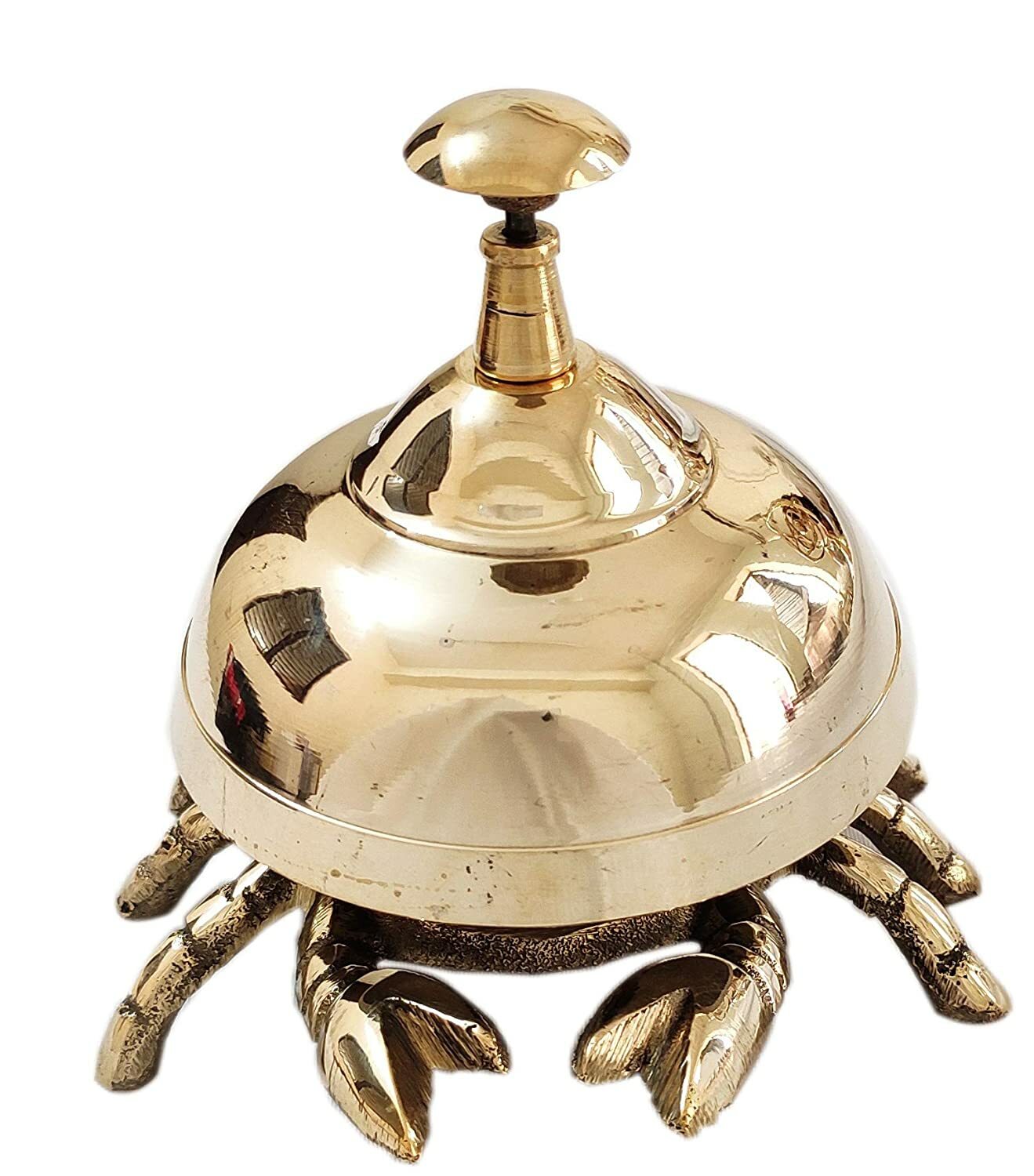 Vintage Antique Brass Crab Bell Hotel Counter Reception Bell Teacher ...