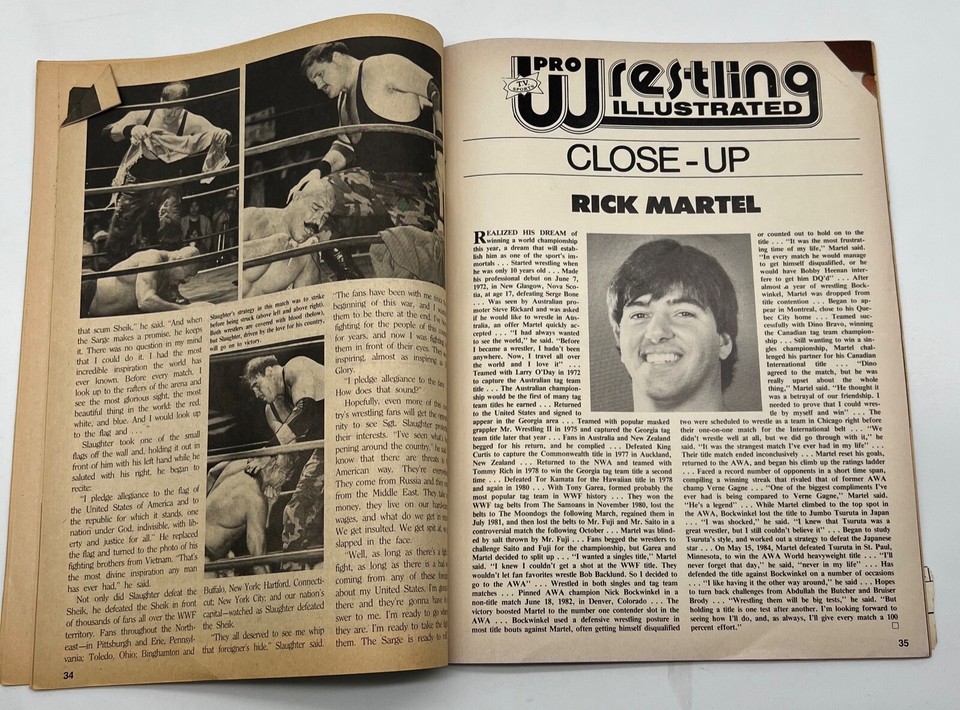 Sgt Slaughter Nov 1984 Pro Wrestling Illustrated PWI Magazine Rick ...