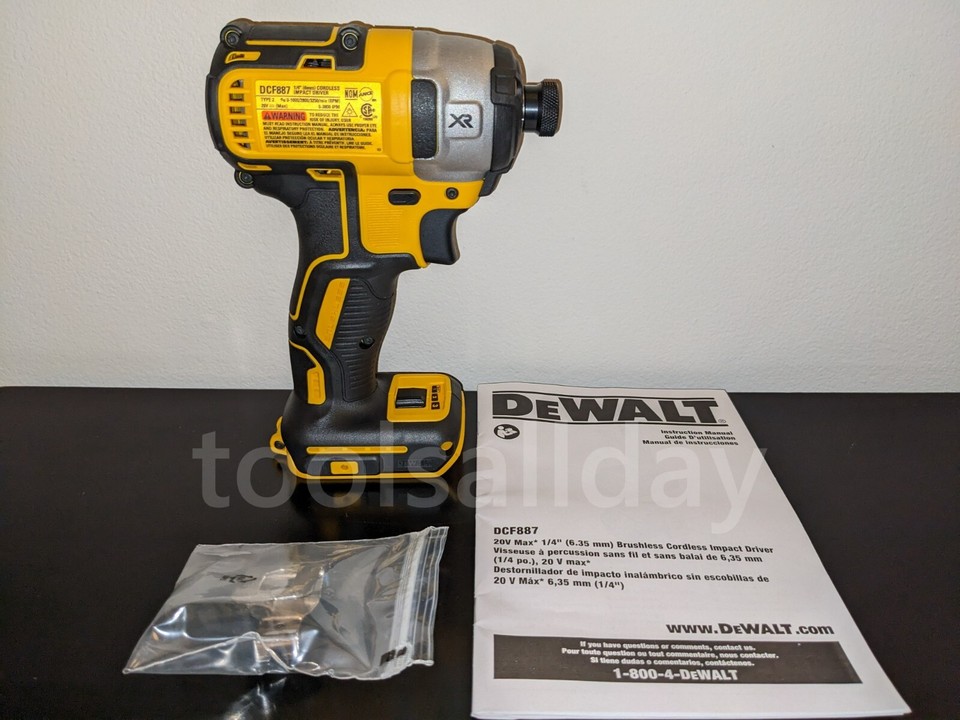 DEWALT DCF887B 20V MAX XR Li-ion Cordless Brushless 3-Speed 1/4" Impact ...
