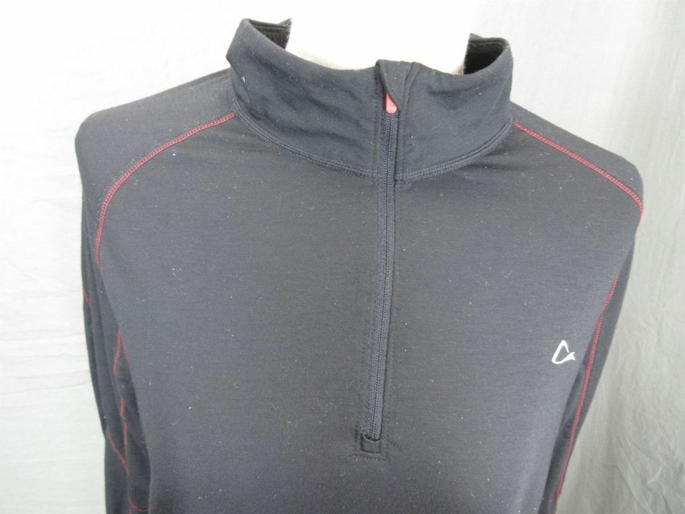 MERINO BLEND PARADOX SIZE M WOMENS BLACK DRIRELEASE WOOL HALF ZIP PULLOVER T832 | eBay