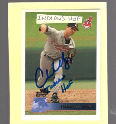 Autographed Charles Nagy Indians HOF added Indians 1996 Topps | eBay