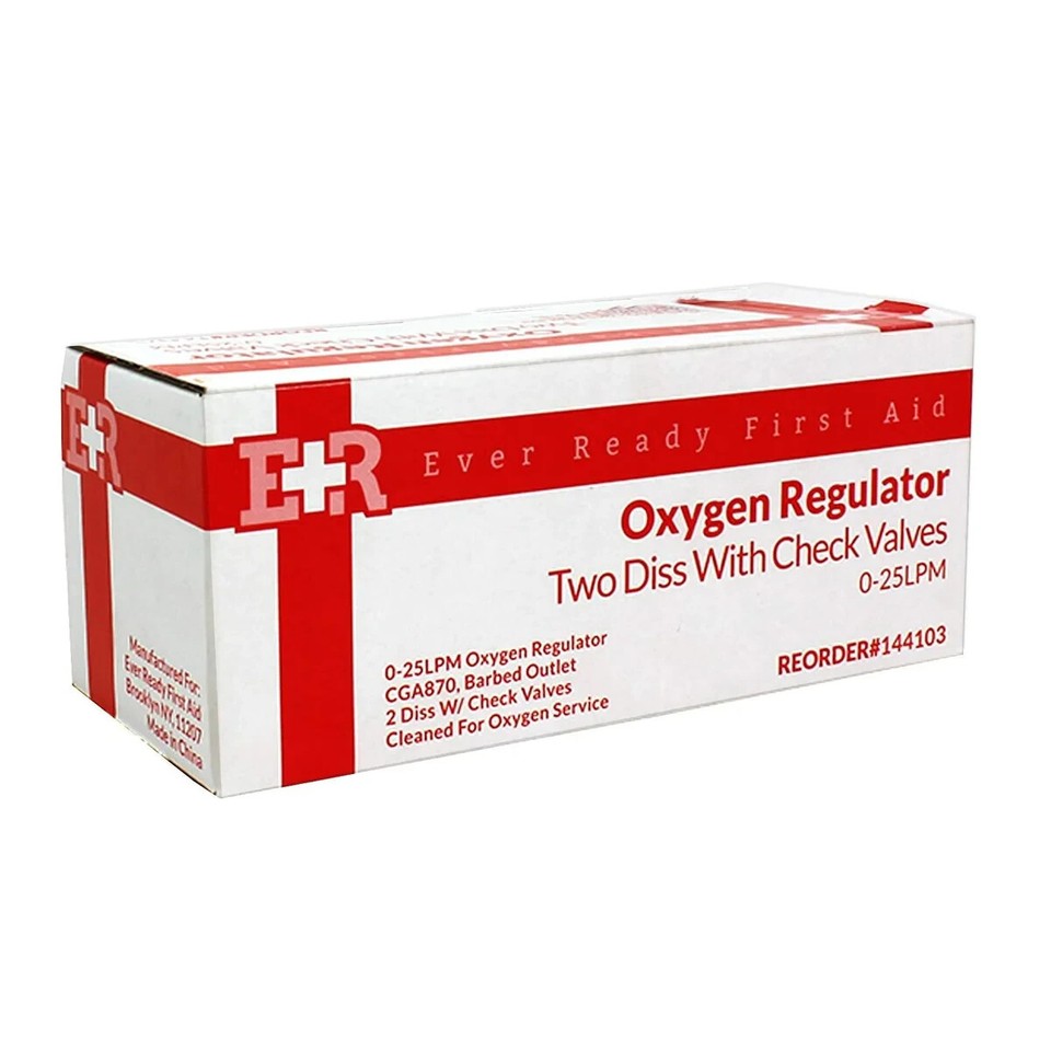 Ever Ready First Aid Oxygen Regulator CGA-870 Gauge Flow Rate - 0-25LPM ...