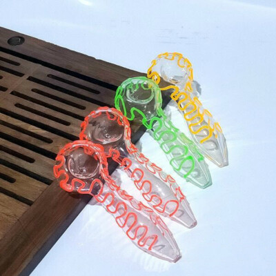 Luminous Smoking Pyrex Glass Pipe Portable hand Tobacco spoon Pipes | eBay