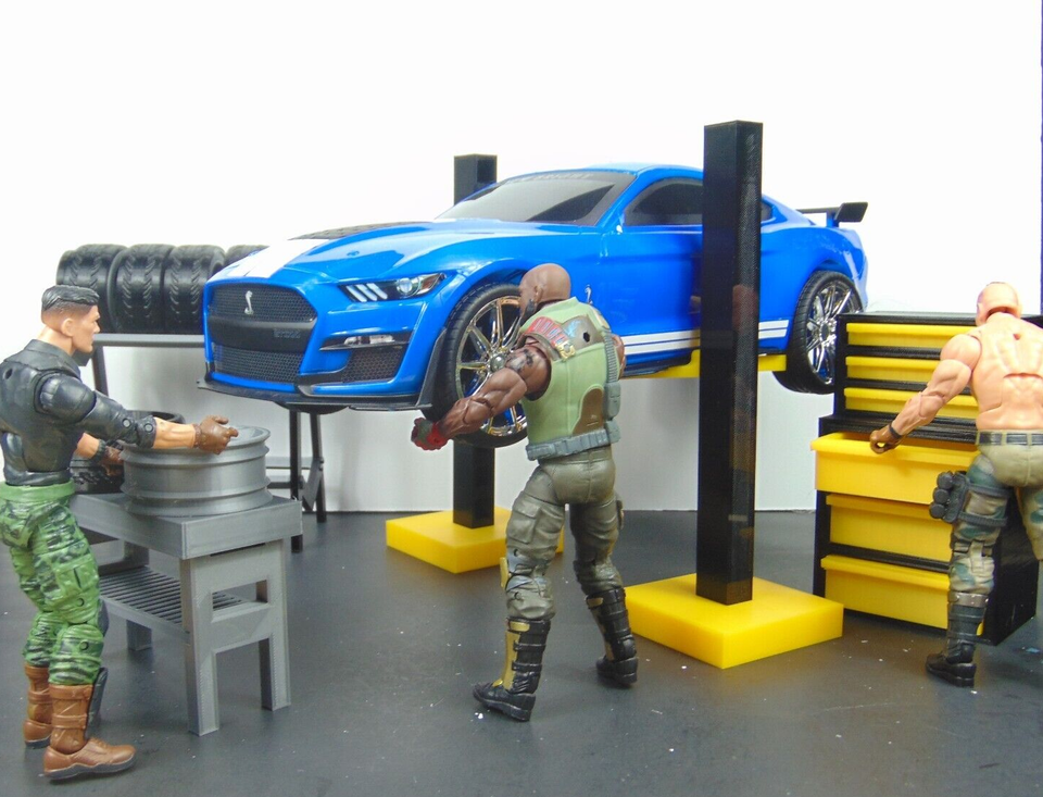 Custom 1:12 Scale Garage Vehicle Car Lift Diorama Prop Accessory for 6 ...