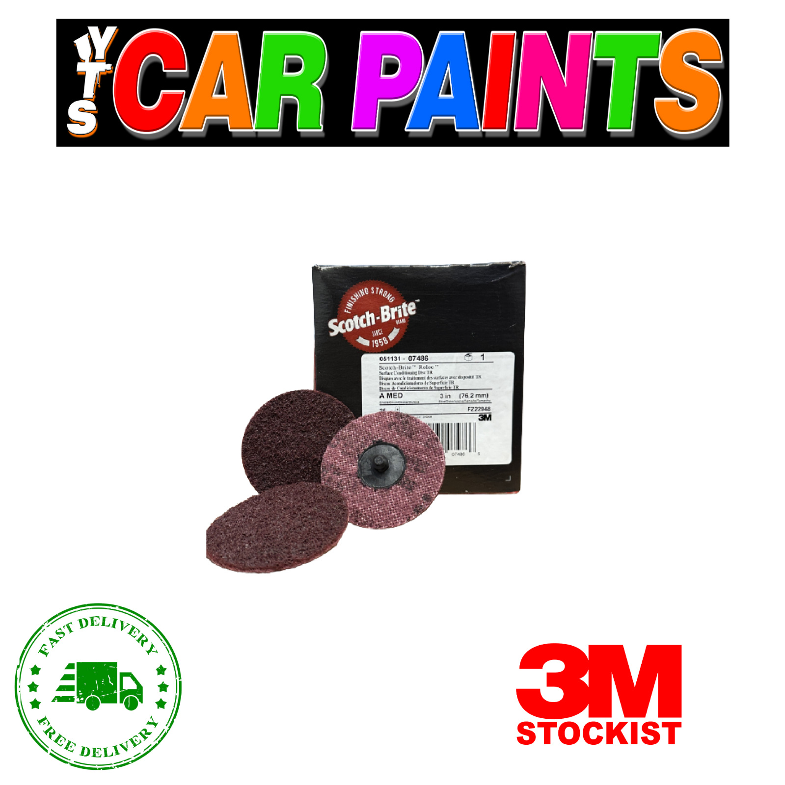 3M 07486 Roloc Surface Disc 76mm Medium - Set of 25 for sale online | eBay