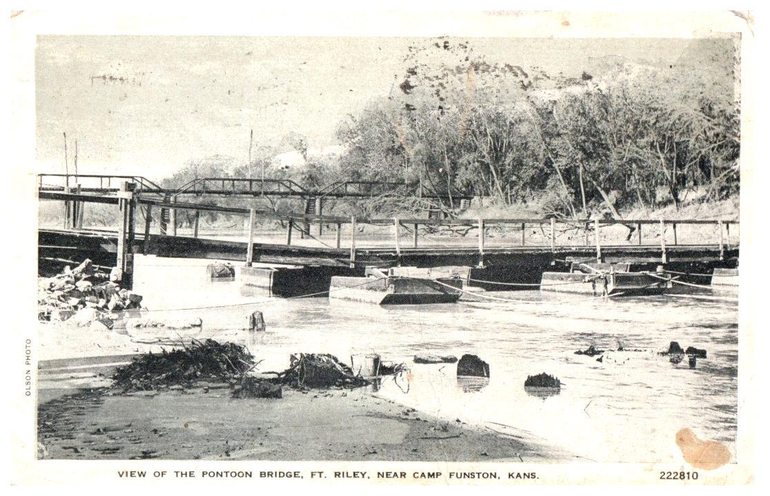 The Pontoon Bridge Ft. Riley Camp Funston Kansas 1918 Postcard | eBay