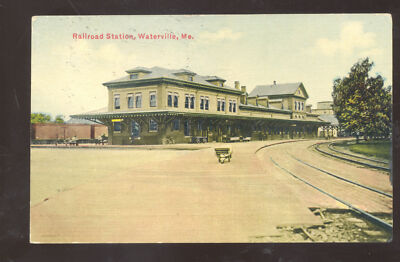 WATERVILLE MAINE RAILROAD DEPOT TRAIN STATION VINTAGE POSTCARD | eBay