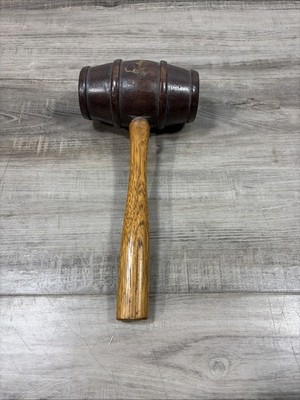 Antique Wooden BARREL HEAD Gavel Mallet Hammer | eBay