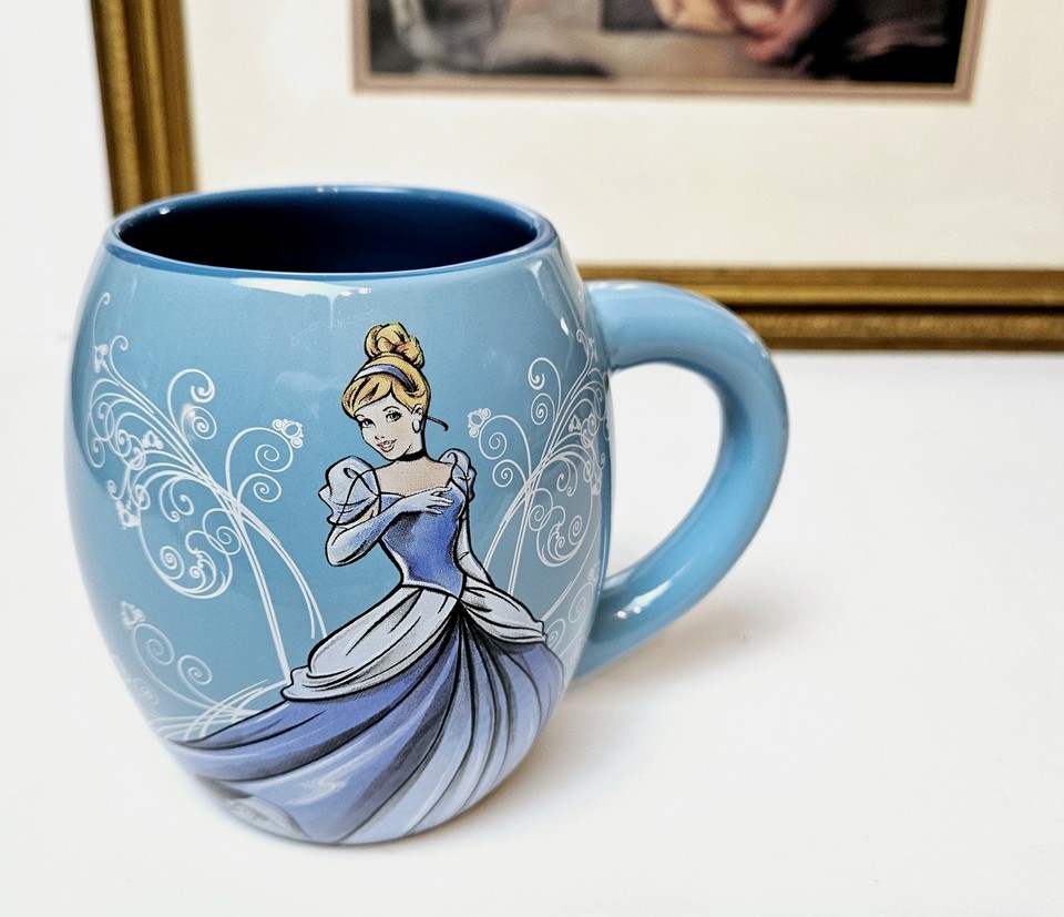 Walt Disney's Princess Cinderella Blue Coffee 18oz Oval Mug "Dreams ...