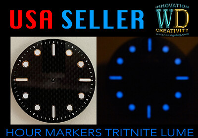 Watch Dial Hour round Markers 12 pcs TRITNITE LUMINOUS Numerals dots ...
