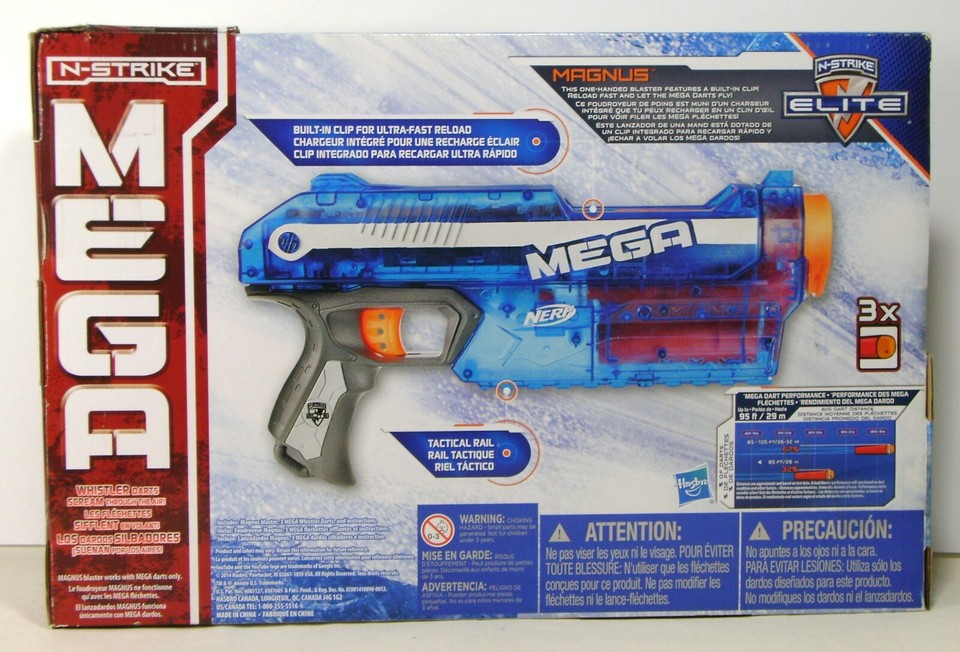 Nerf SONIC ICE MAGNUS BLASTER Blue N-Strike Elite Mega Hasbro 33492 ...