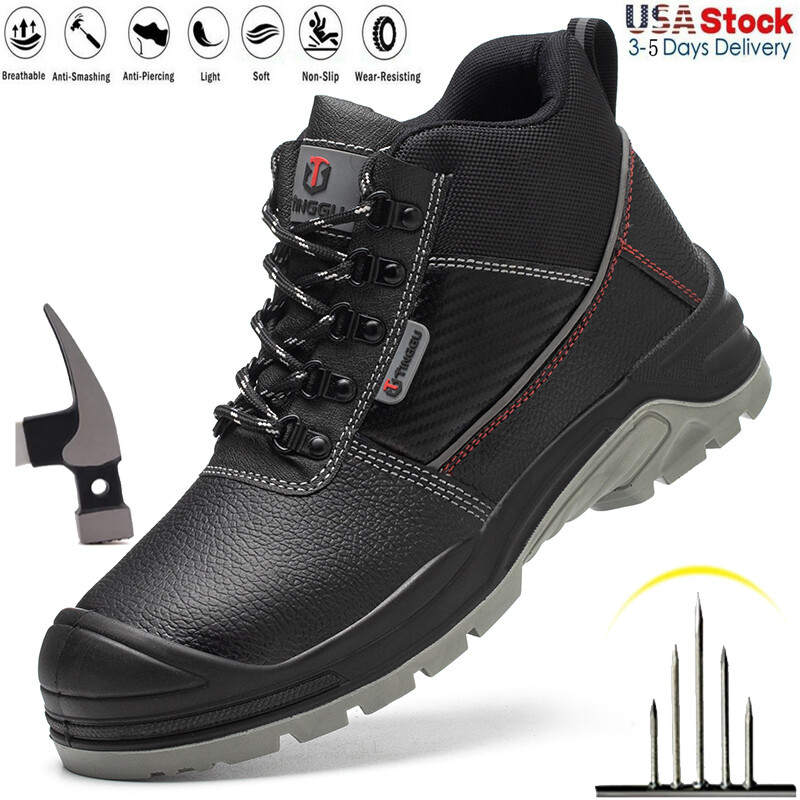 Mens Waterproof Work Boots Steel Toe Safety Shoes Indestructible Non ...