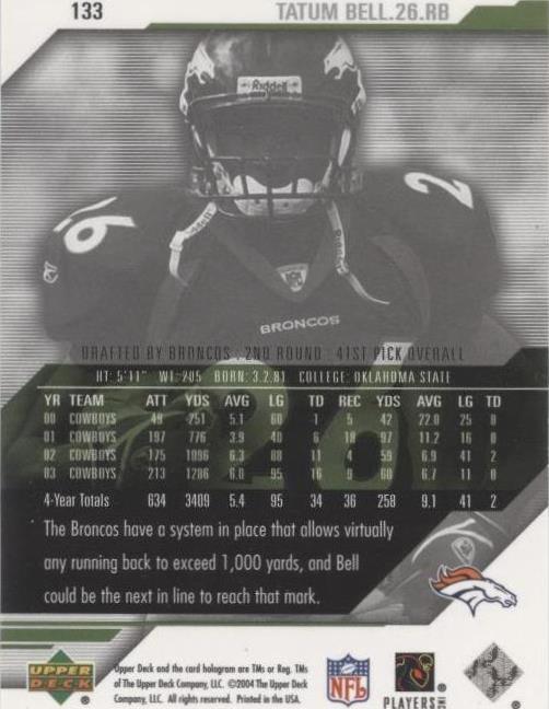 2004 Upper Deck Pro Sigs Tatum Bell #133 for sale | eBay